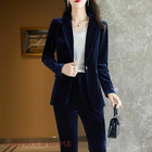 High Quality Velvet Formal Business Suits Pantsuits Office Work Wear ...