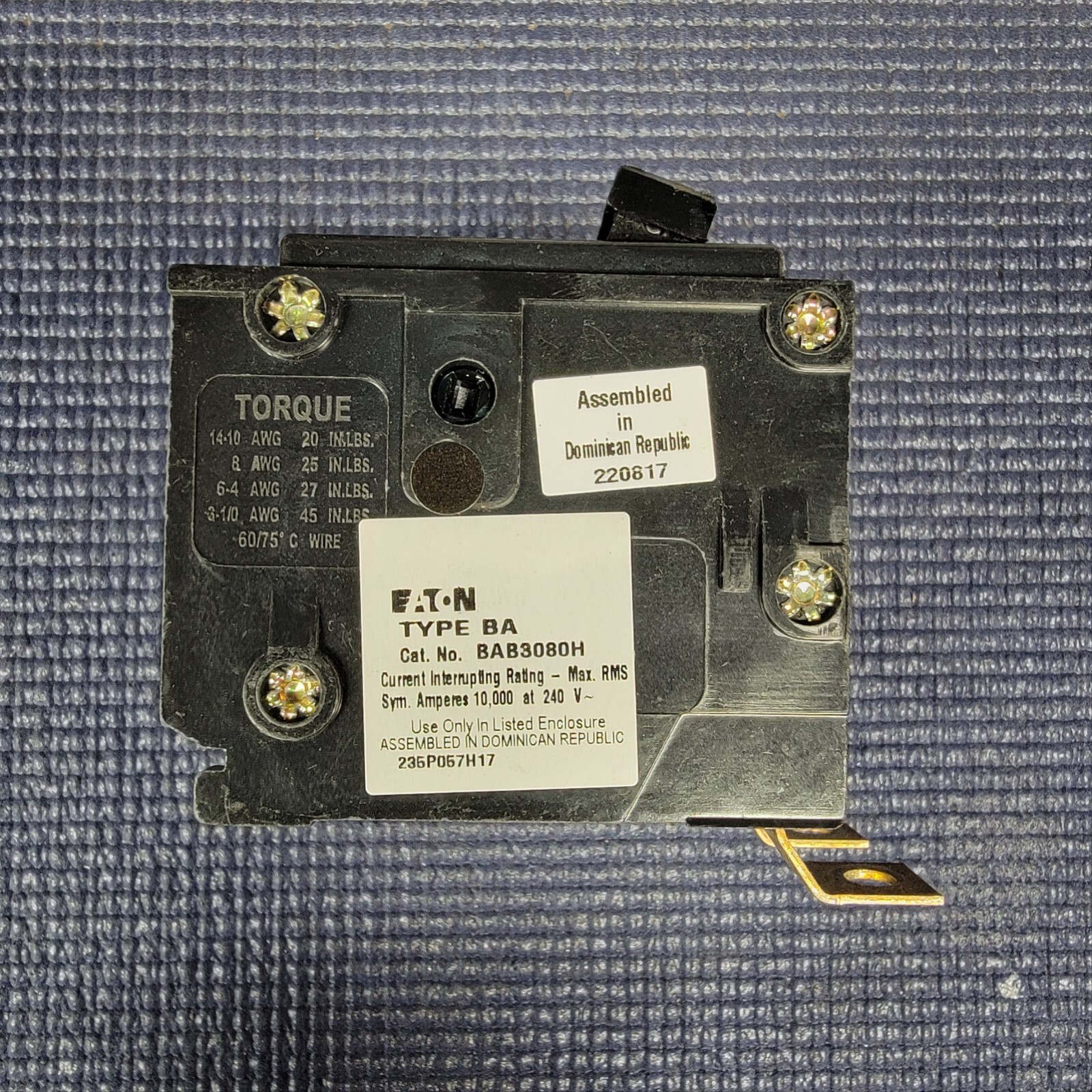 Eaton BAB3080H 80A 240V Circuit Breaker for sale online | eBay