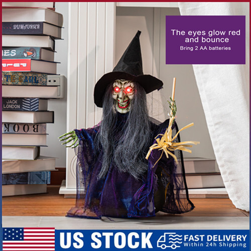 Halloween Decoration Animated, Voice Control Witch, Haunted House Prop ...