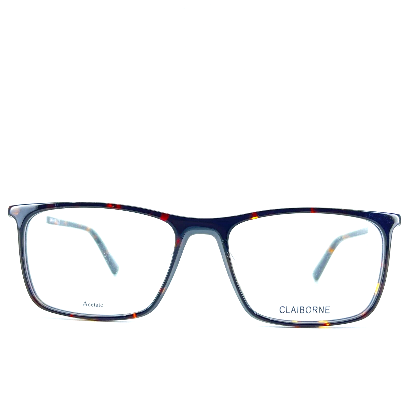 Claiborne CB321 086 Eyeglasses Mens Brown Plastic Rectangle Frames 55 ...