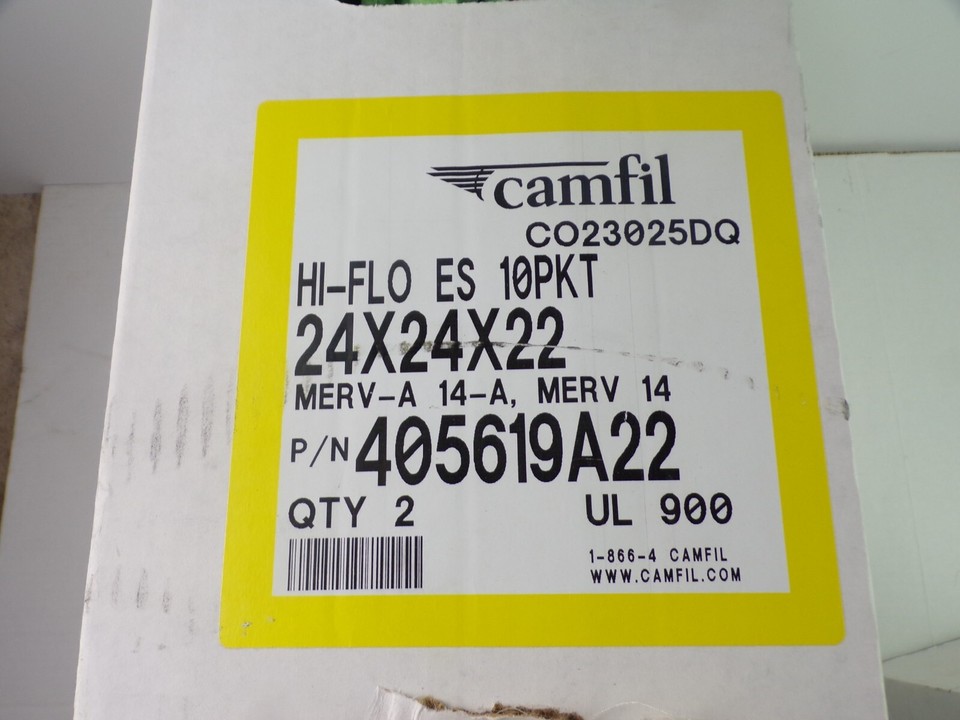 Camfil Air Filter 405619A22 24"x24"x22" Hi Flo ES 10 PKT Merv A 14A ...