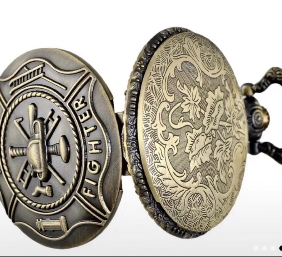 Firefighter Pocket Watch Quartz Vintage Style Gift New in box. | eBay