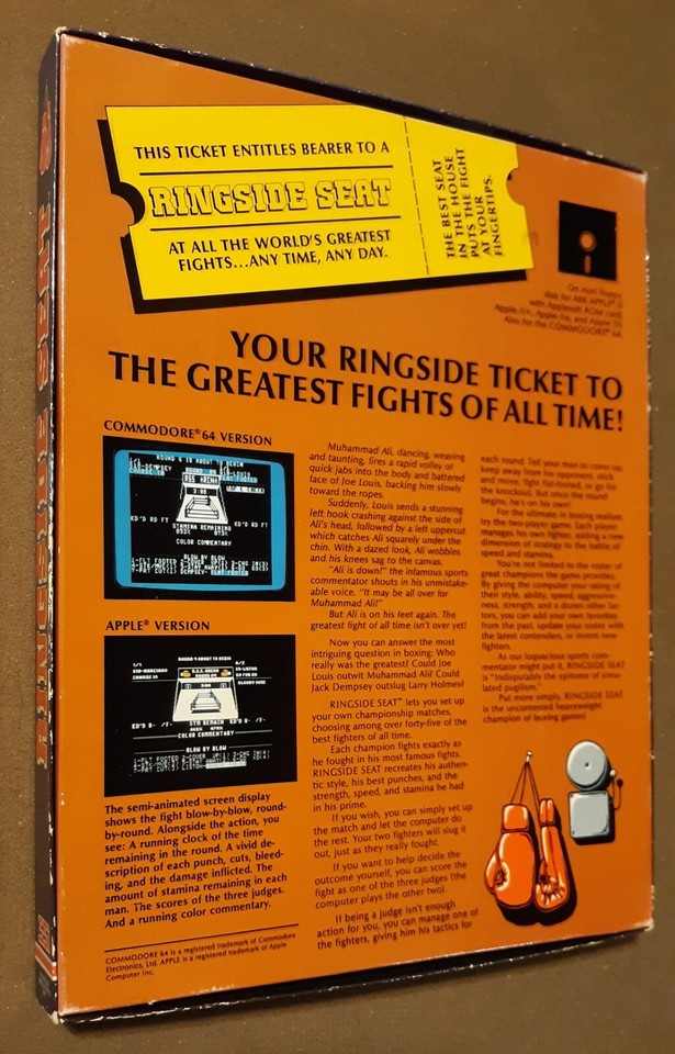 Ringside Seat Championship Boxing Computer Game SSI Apple II+,IIe,IIc ...