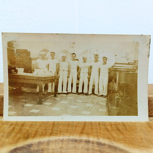 1940s War Time Photograph 7 Soldiers Sailors In White Collectible ...