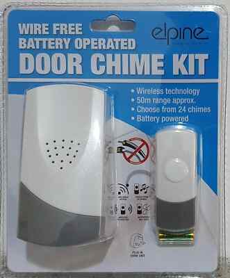 Wire Free Plug In Battery Operated Door Chime Kit Waterproof Cordless ...