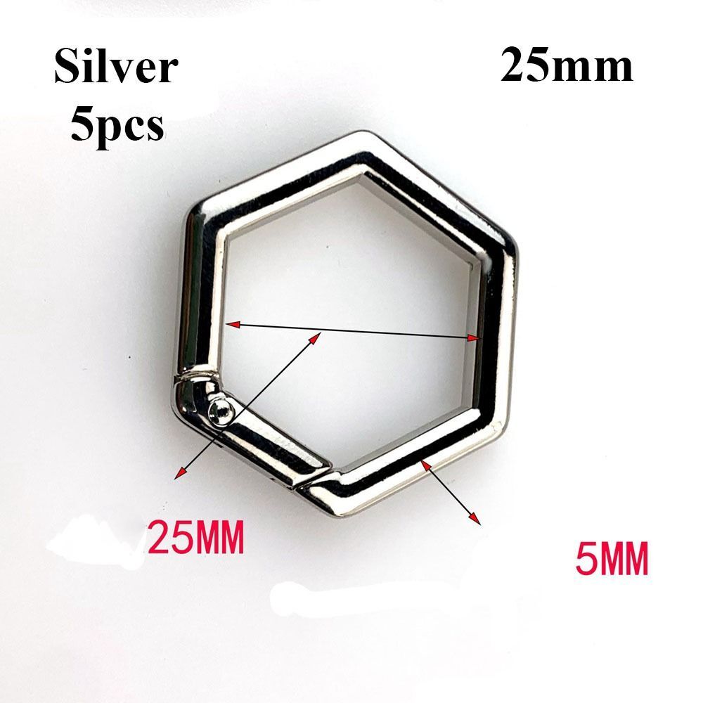 5pcs Black Gold Silver Carabiner Hexagon Shape Bag Belt Buckle Purses ...