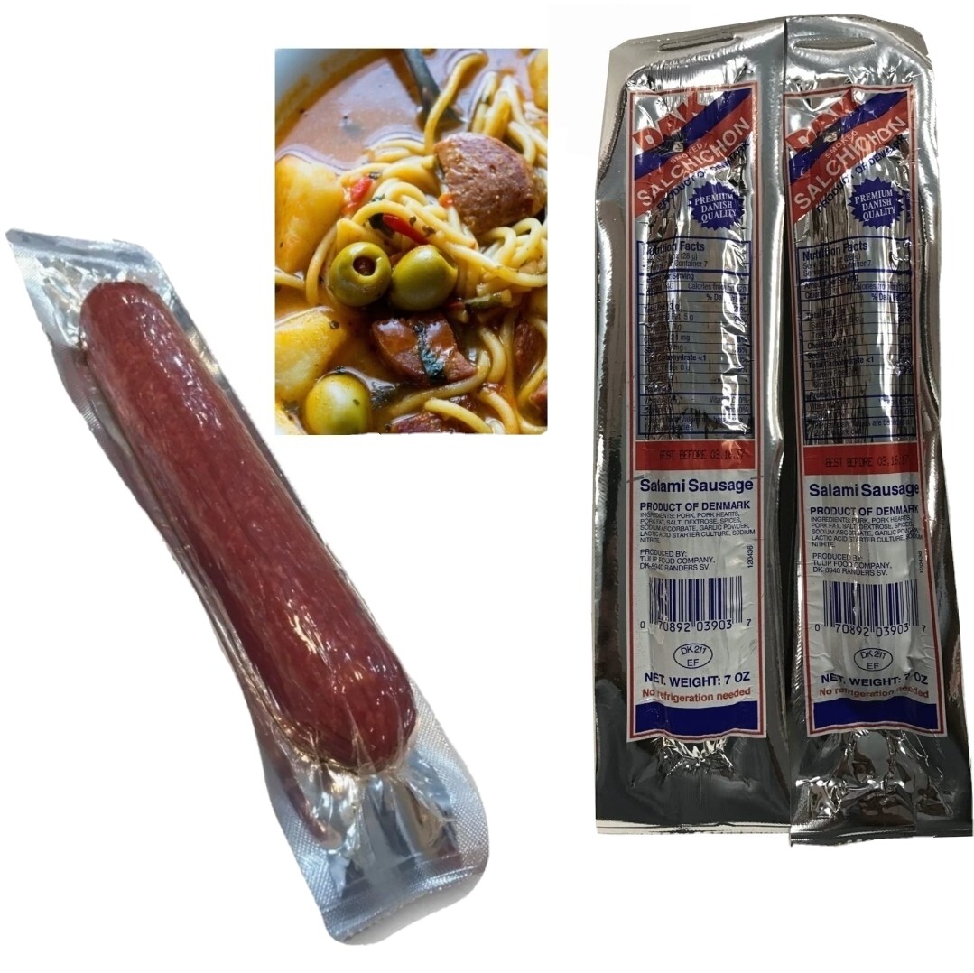 (2 PACKS 7oz.ea) DAK SMOKED SALCHICHON IN SALAMI SAUSAGE COOKED READY ...