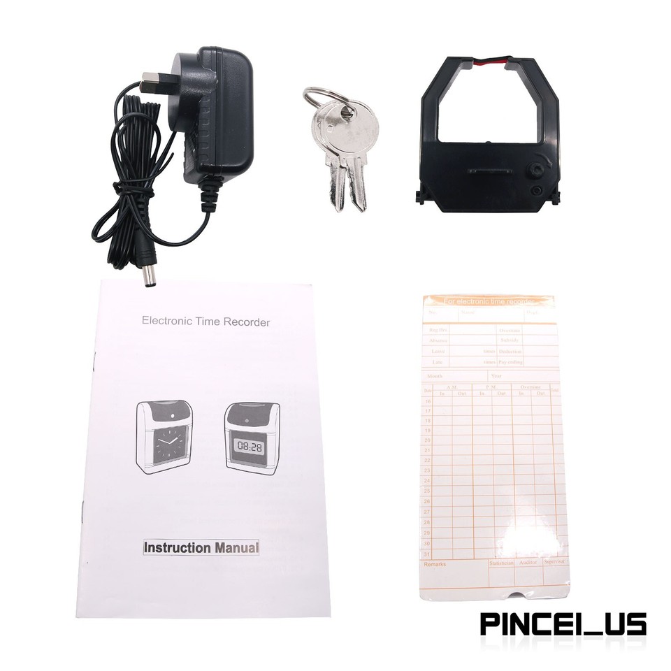 S-960 Time Card Machine Employee Time Clock w/ 50 Time Cards& 2 Keys ...