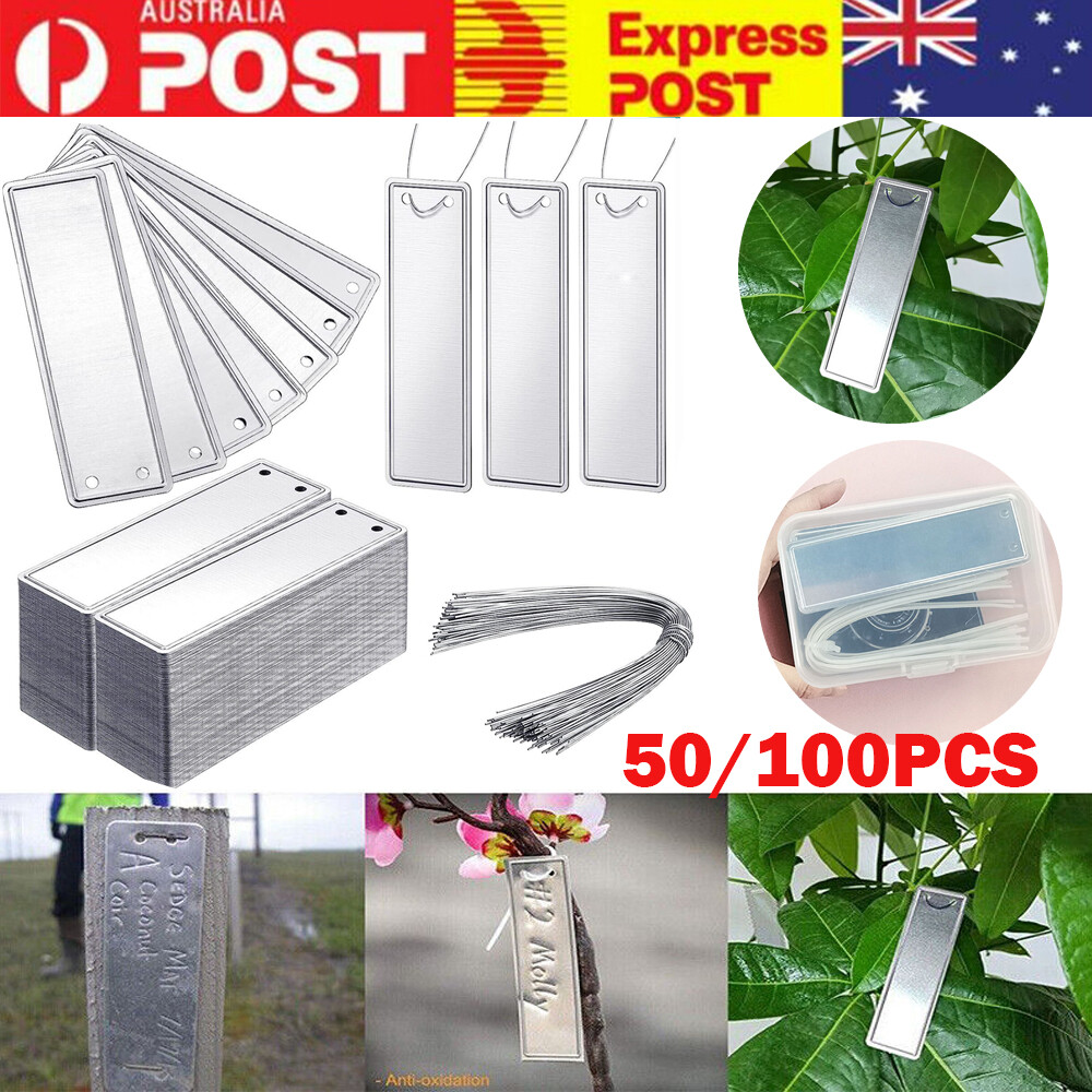 100PCS Aluminum Plant Labels Double Sided Metal Labels Tree ID Tags ...