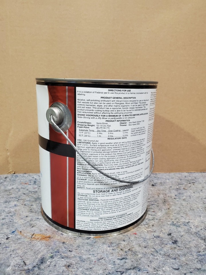 SeaHawk Sea Hawk ColorKote 4901 Red Antifouling Boat Bottom Paint 1 Gal ...