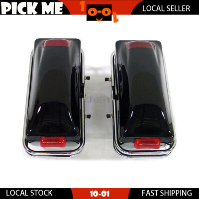 Side Hard Trunk Saddle Bags For Harley-Davidson Fatboy FLSTF 2006-2015 ...