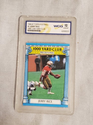 1000 yard club jerry rice 1987 topps card WCG graded 10 gem | eBay