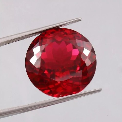 Natural BURMA Pigeon Blood Red Ruby Round Cut Certified 25 Ct+ Loose ...