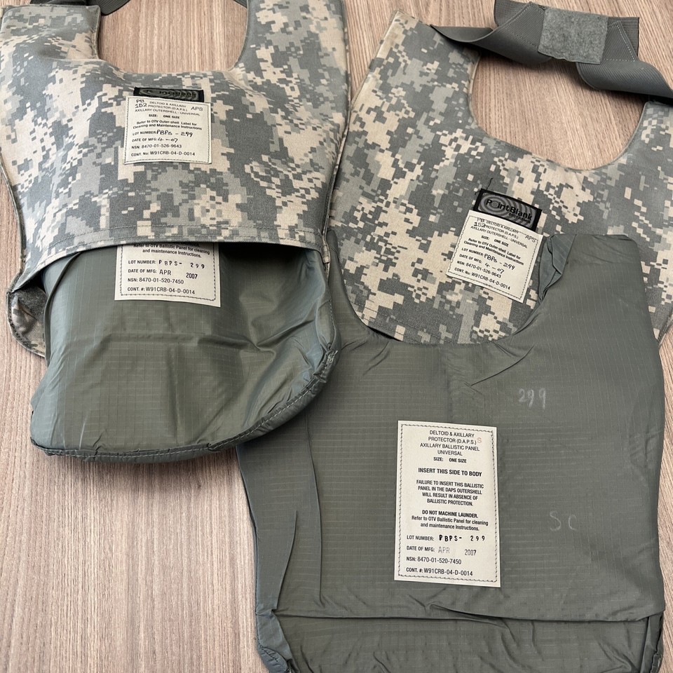 ACU UCP Point Blank Axillary Ballistic Protector W/Panel DAPS Inserts ...