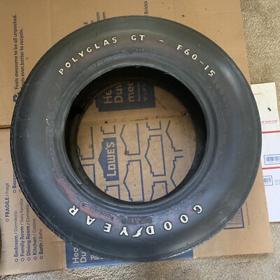 F60-15 Goodyear Polyglas GT Tire ORIGINAL Raised White Letter Mustang ...