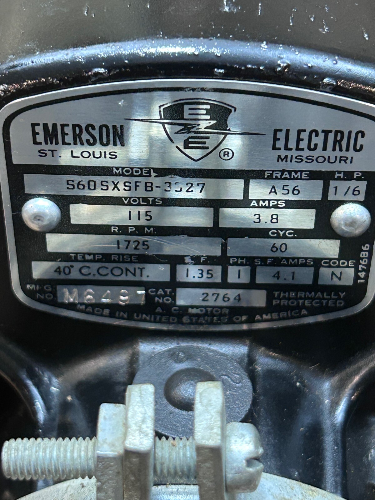 Century F403 Electric Motor 1/6 HP 1200 Rpm 1PH 115 Volt 56Z Frame for ...