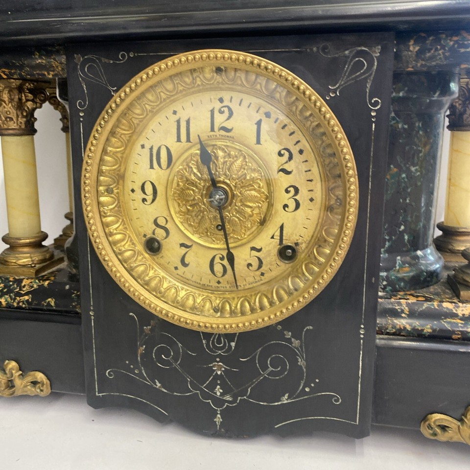 Seth Thomas Larkin 35 New Sucile Shasta Adamantine Mantle Clock dragon ...