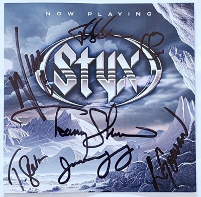 Styx BAND Signed Autographed CD NOW PLAYING Shaw Gowan Young Panozzo ...