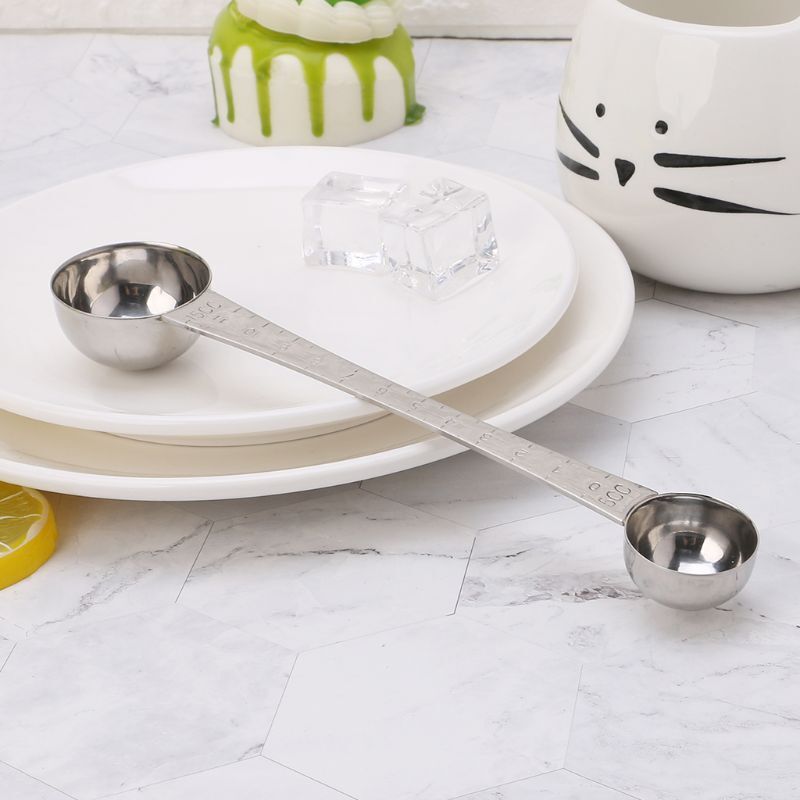Stainless Steel Double Ends Measuring Spoon With Scale Coffee ...