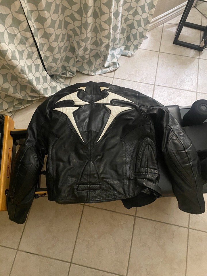 hein gericke leather motorcycle jacket Alien Black And White Kadoya | eBay