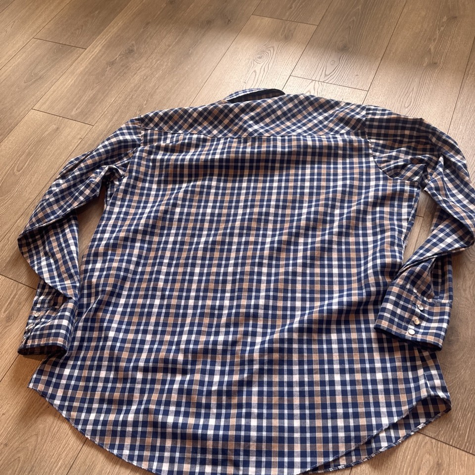 Ely Cattleman Pearl Snap Shirt Men's Extra Large Blue Plaid Western ...