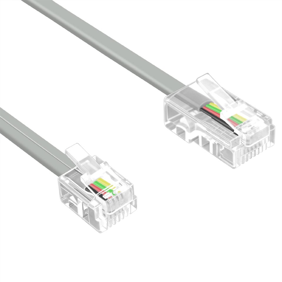 2Pack RJ45 to RJ11 Adapter Converter Cable 3ft RJ45 8P4C Male to RJ11 ...