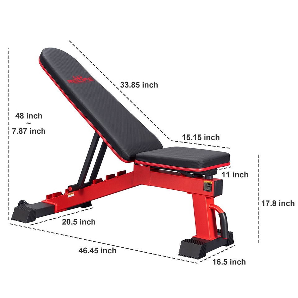 1000lb Heavy Duty Adjustable Weight Bench for Full Body Workout for ...
