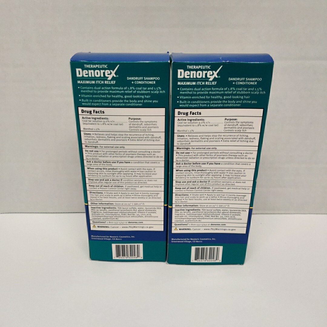 Denorex Therapeutic Dandruff Shampoo Conditioner MAXIMUM Itch Relief 10 ...