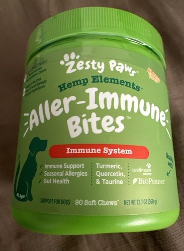 Zesty Paws Hemp Elements Aller-Immune Bites for All Ages Dogs - 90 Soft ...