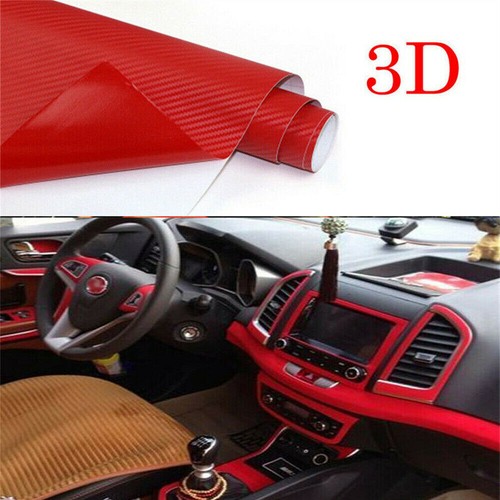 3D Carbon Fiber Vinyl Car Wrap Sticker Decal DIY Bubble Free Sheet Film ...