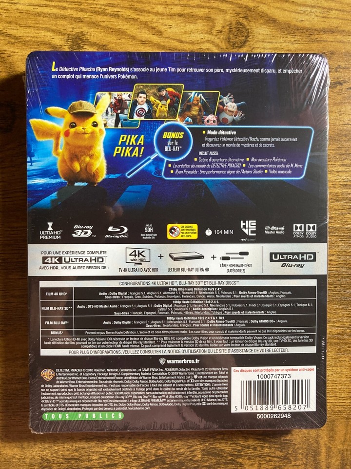 Pokemon Detective Pikachu w. Steelbook (4K UHD + 3D Blu-ray + Blu-ray ...