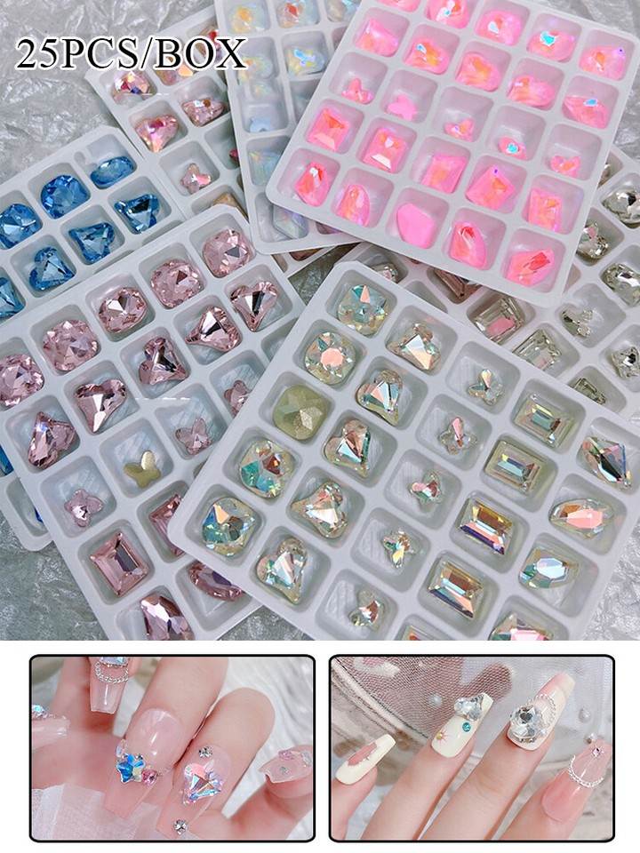 Nail Art Nail Crystal Rhinestones Beauty Nail Decoration DIY Nail ...