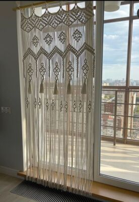 Tassel Curtain, Bohemian Décor, Wall Hanging, Wall Décor, Macramé ...