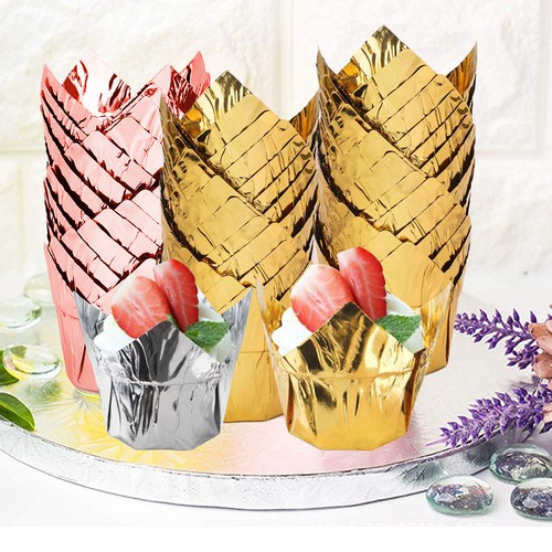 100pcs/set Cupcake Wrappers Non-stick Baking Wedding Birthday Cake ...