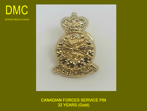 Canadian Forces Service Pin 32yrs (Gold) | eBay