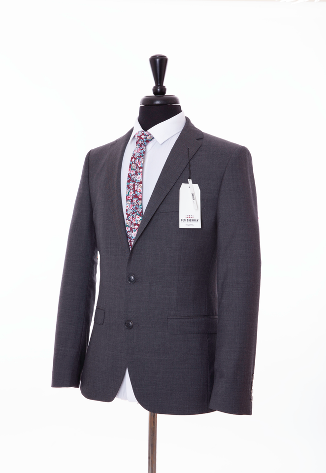 Ben Sherman Slim Fit Suit Grey Wool | eBay