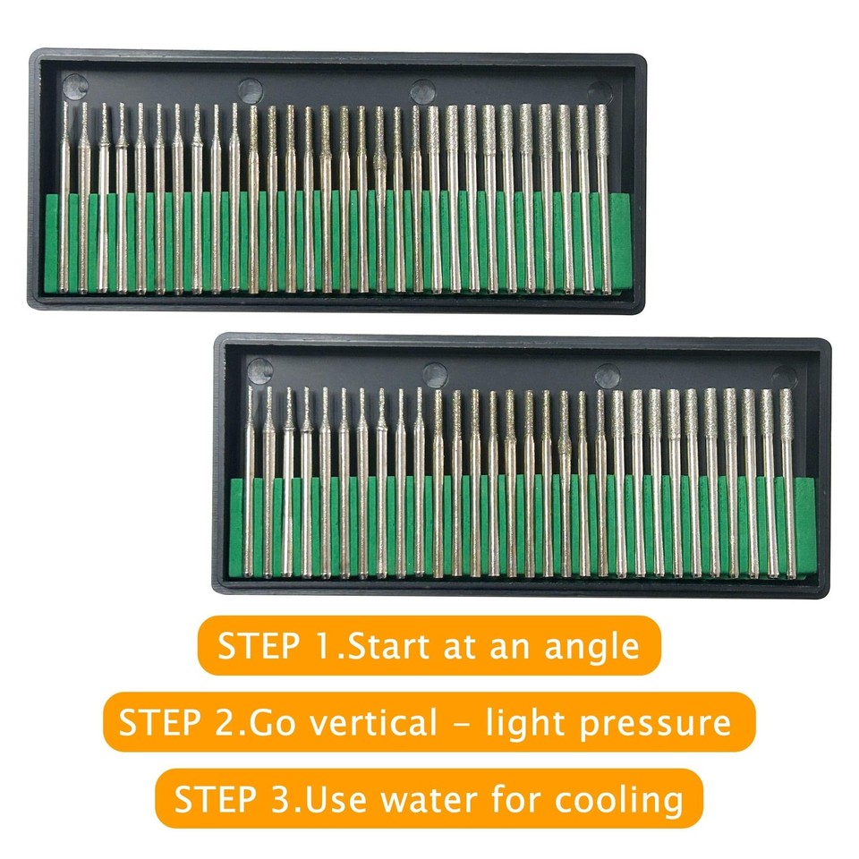 60 Pack Diamond Drill Bit 1mm/2mm/3mm Jewelry Beach Sea Glass Shells ...