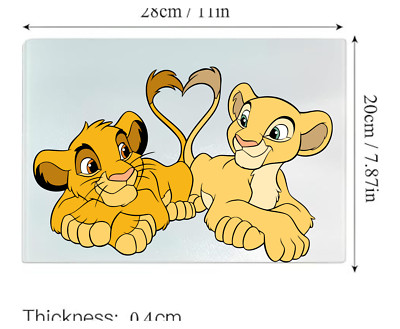 Handmade Simba And Nala Inspired Tempered Glass Cutting Board 8x11 | eBay