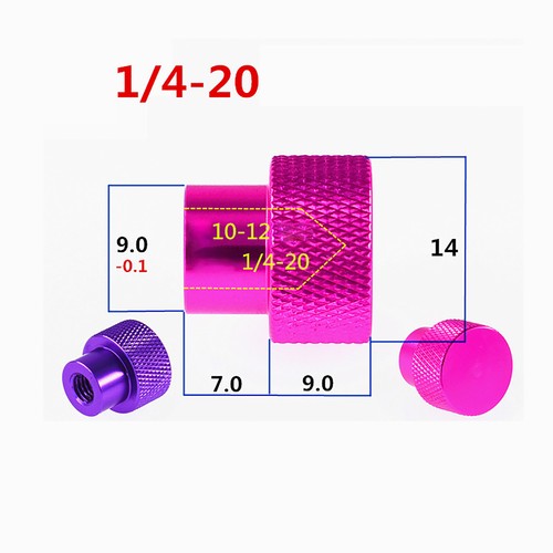 UNC 1/4-20 Aluminium Blind Hole Knurled Thumb Nuts High Type Hand Grip ...