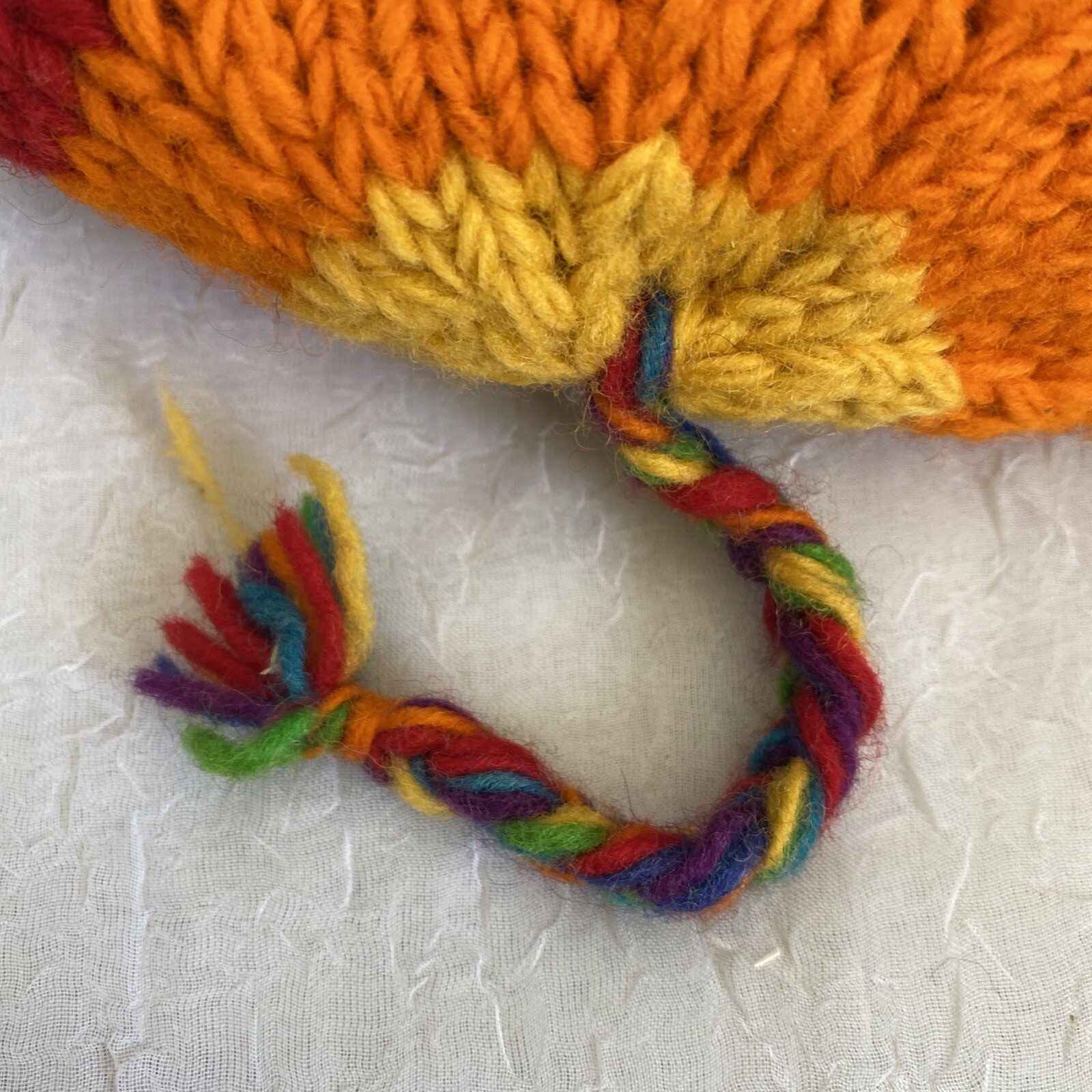 Nepal Ear Flap Hat Colorful Rainbow Stripes Wool Flee… - Gem