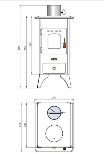 Wood Burning Stove Retro Log Burner Fireplace - Prity MINI SP - 5.2 Kw ...