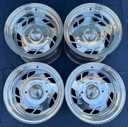 CENTERLINE SABER 15" POLISHED WHEELS STAGGERED 15x8 15x10 RIMS 5x5 5x5 ...