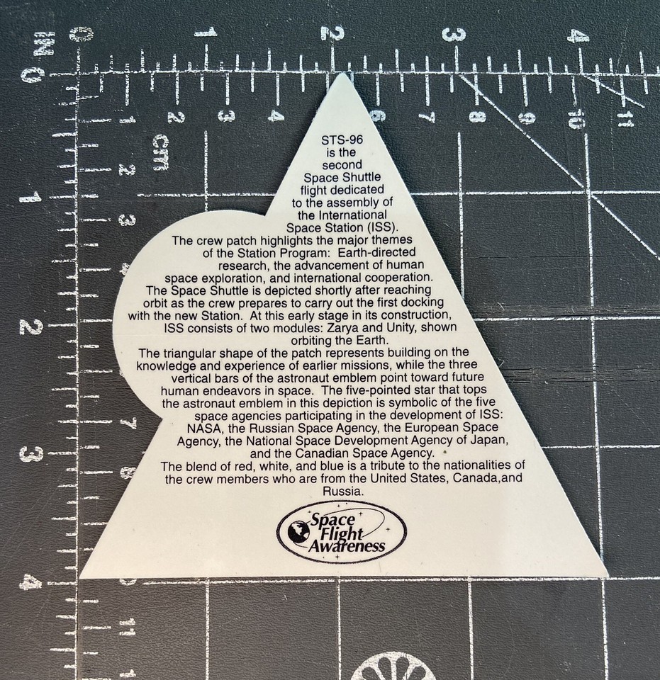 STS-96 Space Shuttle Discovery Sticker Decal NASA STS 96 International ...