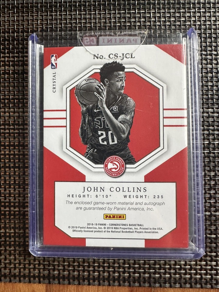 2018 CORNERSTONES JOHN COLLINS QUAD GAME WORN RELIC ON CARD AUTO /49 ...