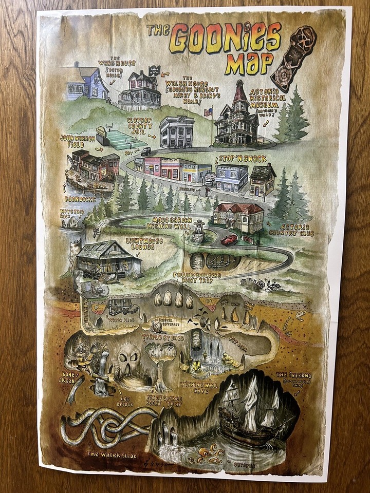 Goonies Map, Key, Copper Bones, Goonies Movie Poster | eBay