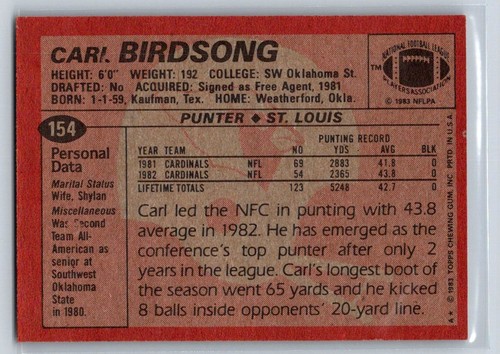 Carl Birdsong 1983 Topps St. Louis Cardinals #154 | eBay