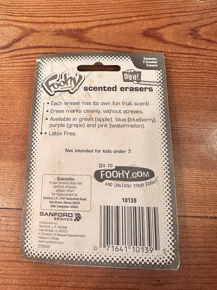 NEW Foohy Scented Erasers 2 Pack 2000s Vintage Eraser Latex Free | eBay