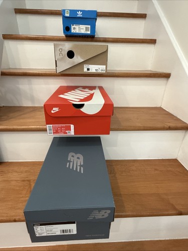 LOT OF 4 Assorted EMPTY SHOE BOXES, On Cloud/Nike/New Balance/Adidas ...