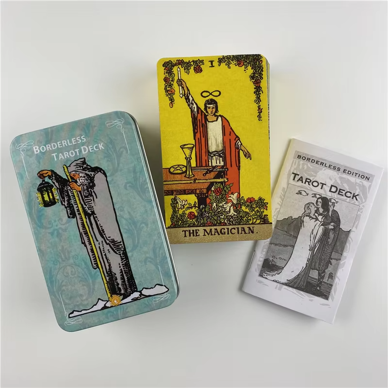 Metal Box Gilded Borderless Rider Tarot Cards 78 Card English Deck | eBay