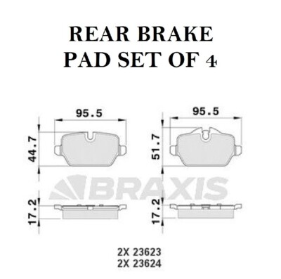 BRAKE PAD SET REAR DISCS SET OF 4 FOR BMW E81 E87 E90 MINI R60 R61 ...